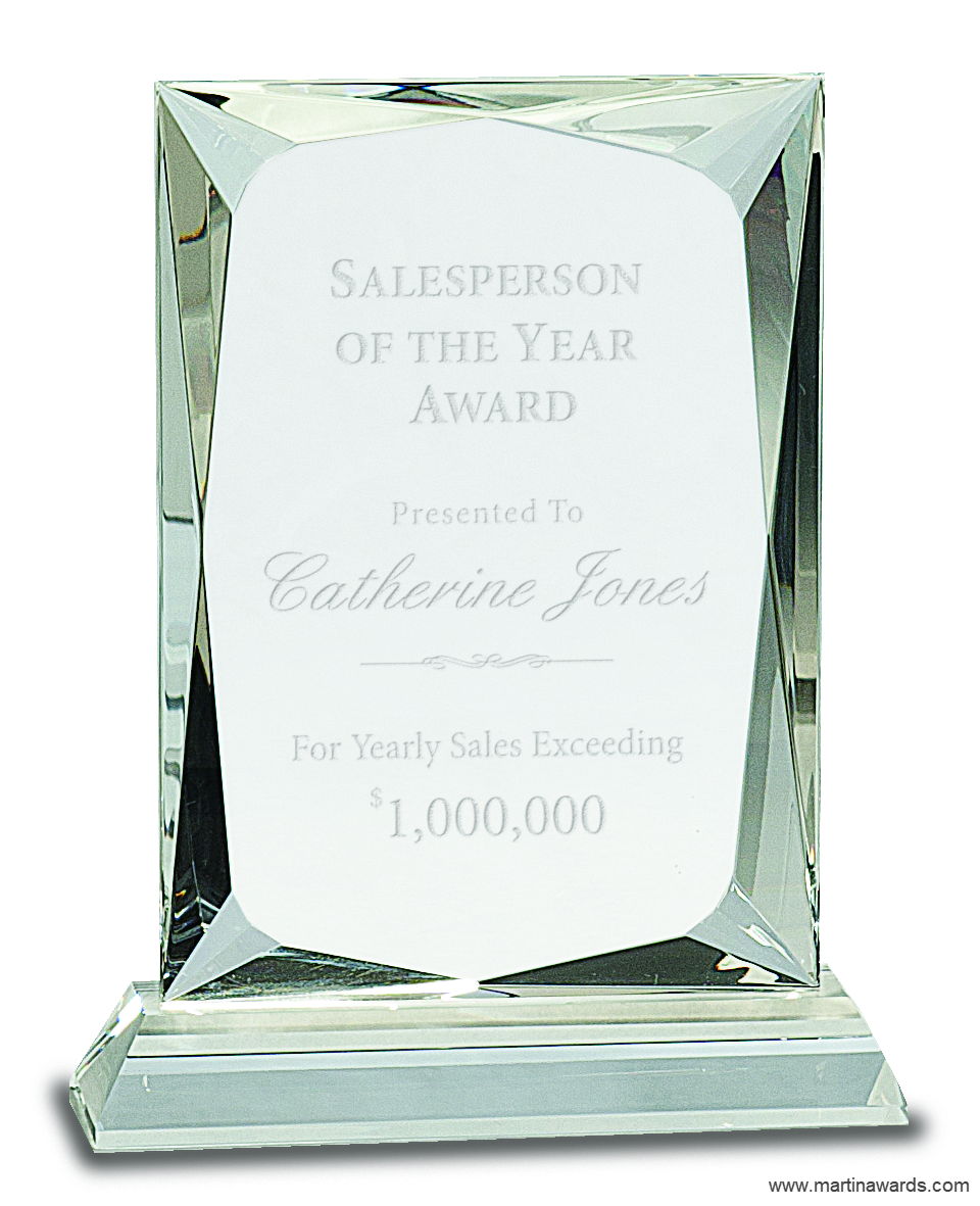 Crystal Rectangle Award Clear Base - Martin Awards