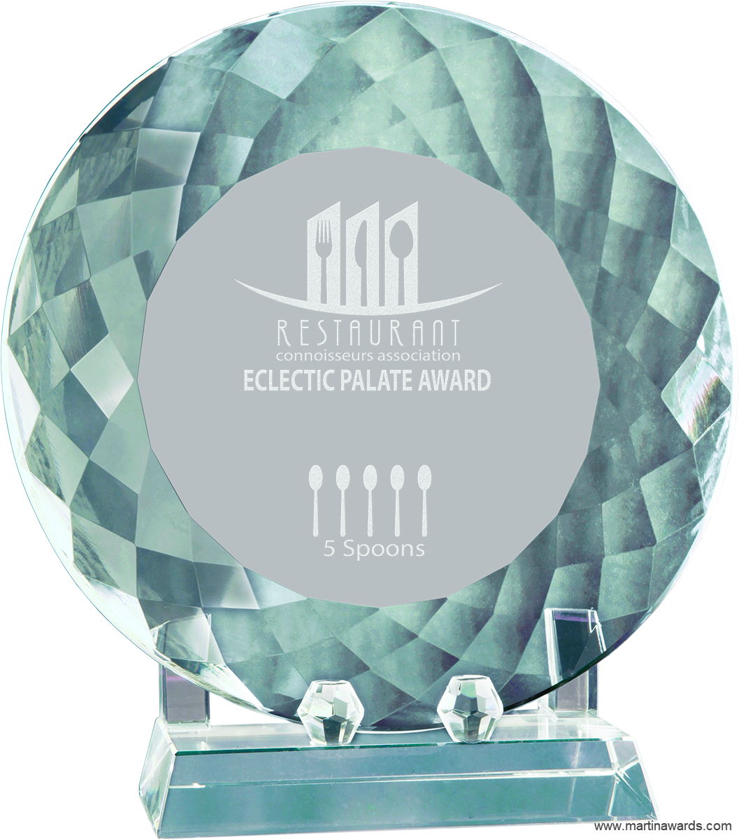 Round Crystal Plate with Crystal Base Stand | Martin Awards