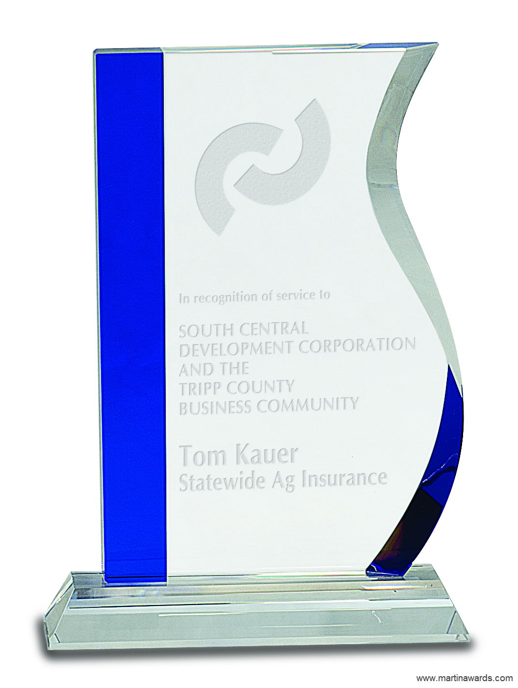 Blue Edge Crystal Wave Award - Martin Awards