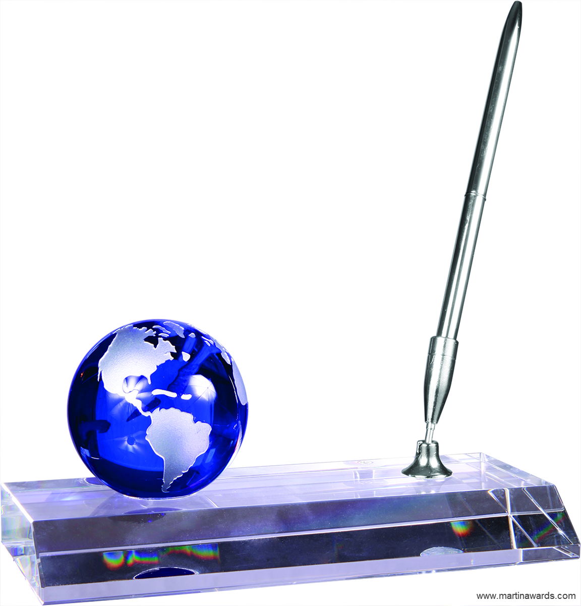 Crystal Globe with Pen - Martin Awards