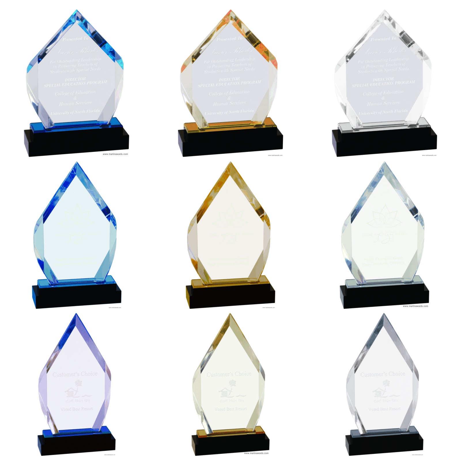 Diamond Fusion Impress Acrylic Award - Martin Awards