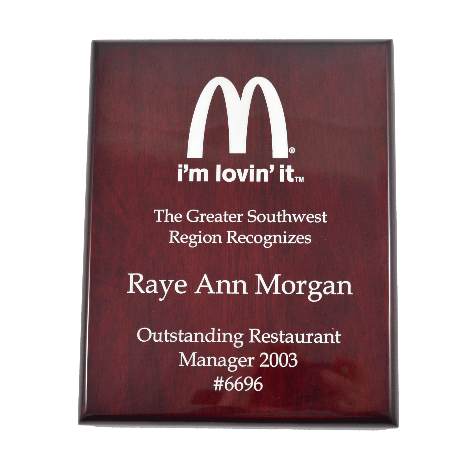 Color-fill Plaque - Square Corners - Martin Awards