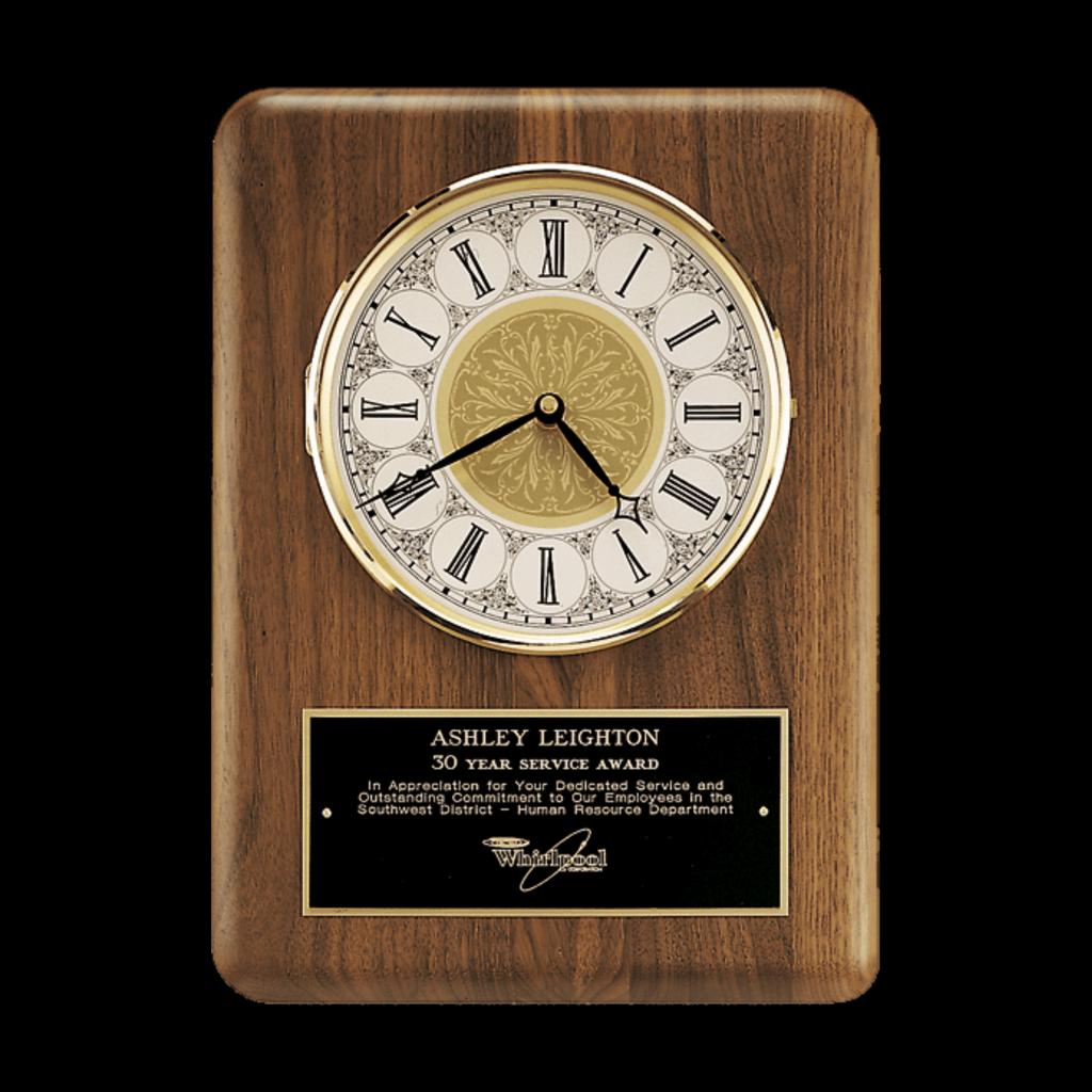 Walnut Wall Clock - Martin Awards