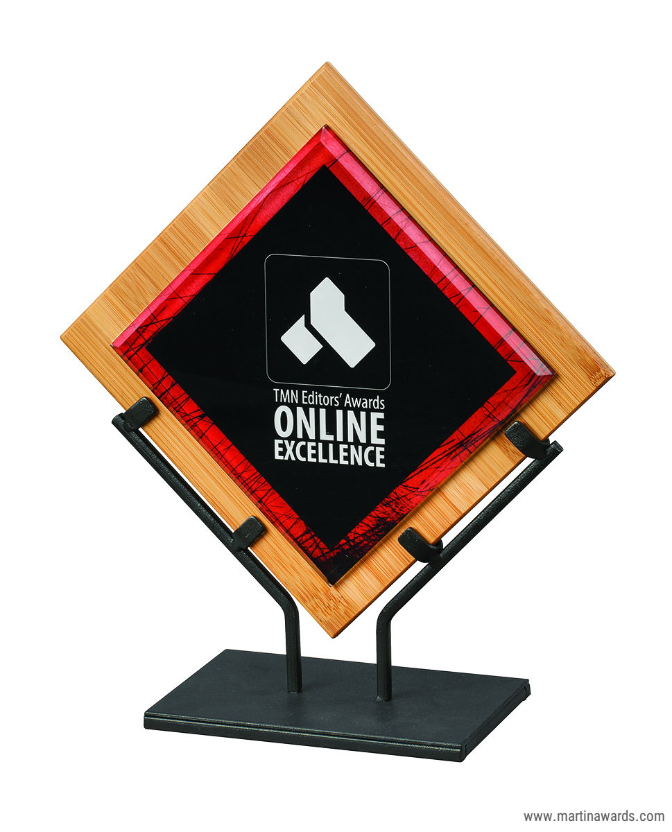 Galaxy Acrylic Awards/Bamboo Plaques with Iron Stand | Martin Awards
